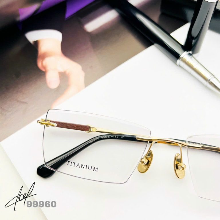 Gọng kính cận Polo George titanium mạ vàng 24k V643 - Vua kính cận