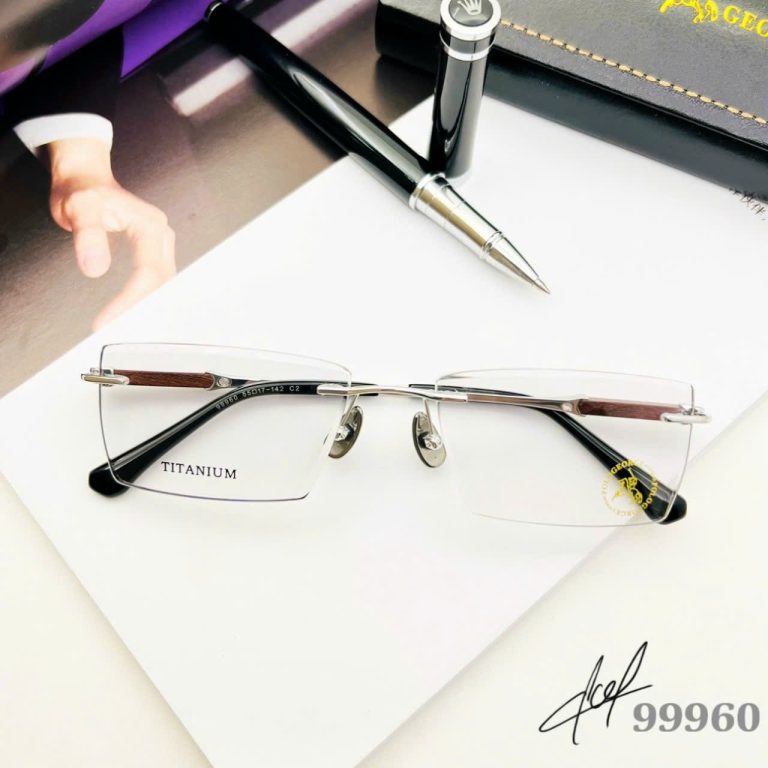 Gọng kính cận Polo George titanium mạ vàng 24k V643 - Vua kính cận